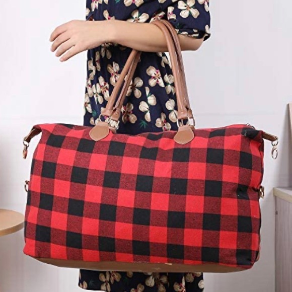 Bags | Plaid Weekender Bag | Poshmark